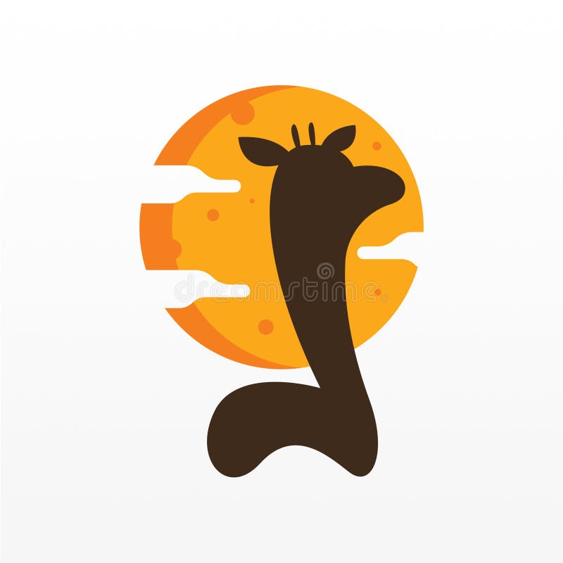 Simple Giraffe Logo Design Template Stock Illustration - Illustration ...