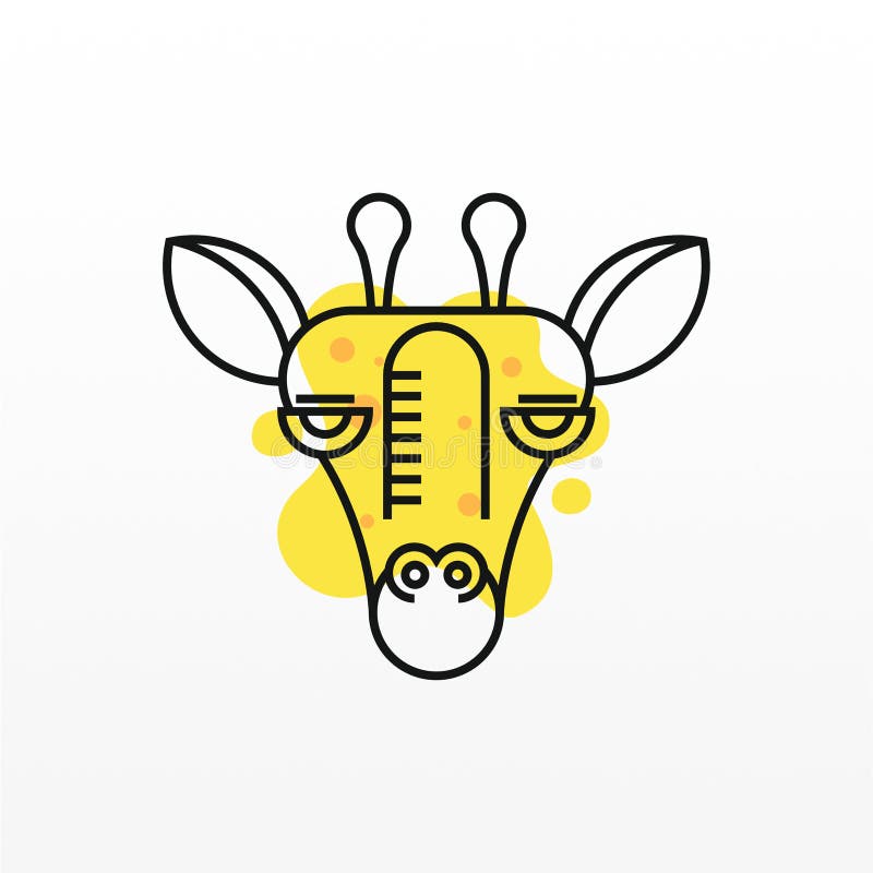 Simple Giraffe Logo Design Template Stock Illustration - Illustration ...