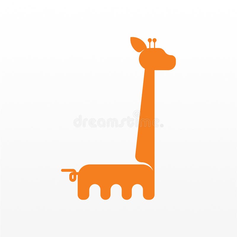 Simple Giraffe Logo Design Template Stock Illustration - Illustration ...