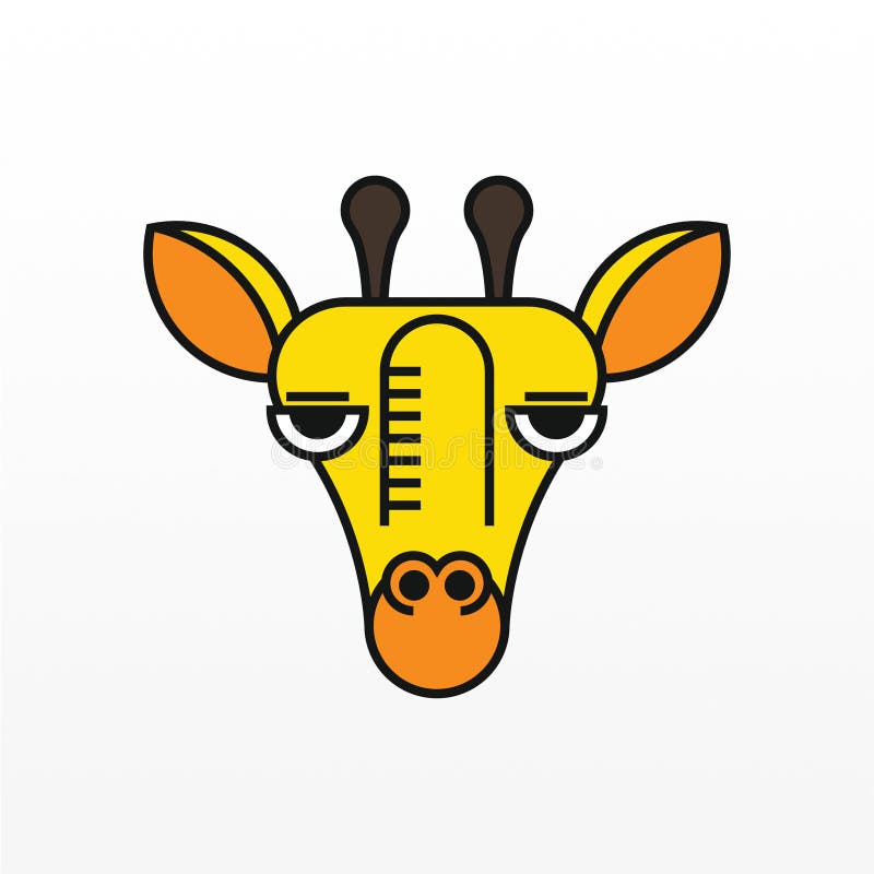 Simple Giraffe Logo Design Template Stock Illustration - Illustration ...