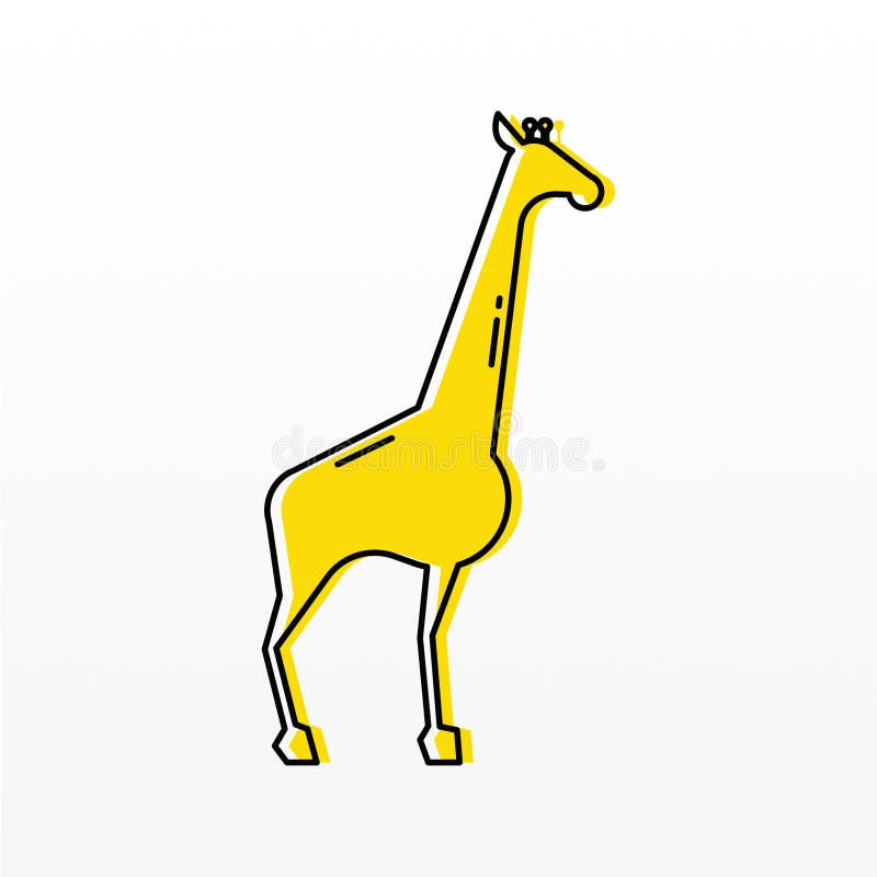 Simple Giraffe Logo Design Template Stock Illustration - Illustration ...