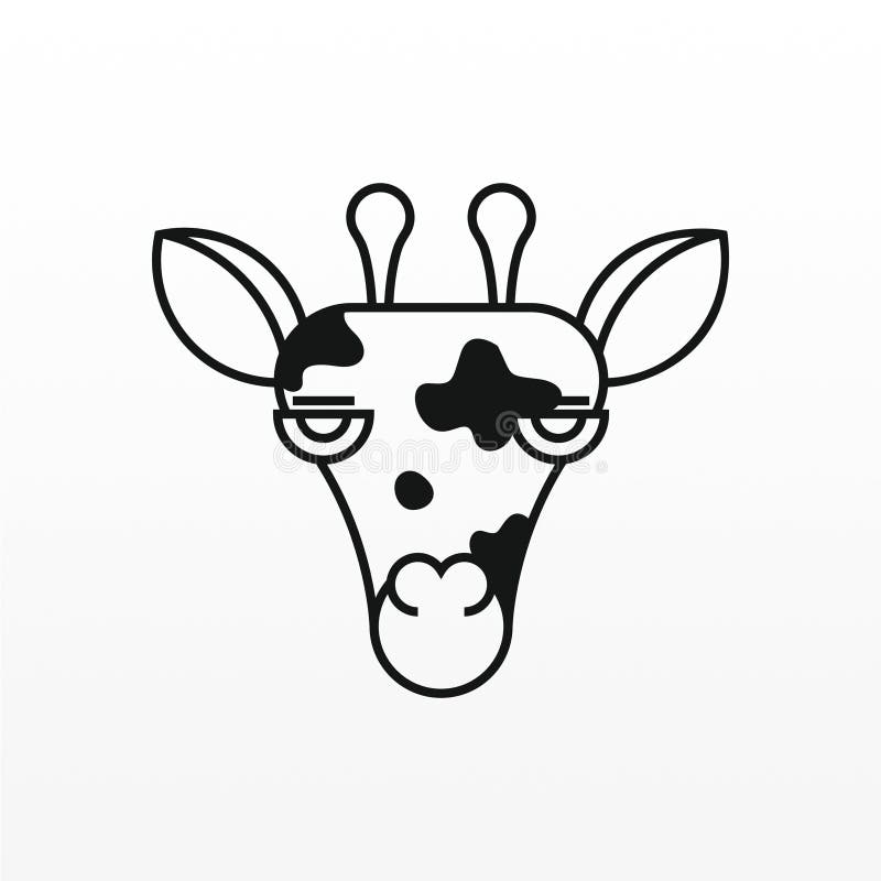 Simple Giraffe Logo Design Template Stock Illustration - Illustration ...