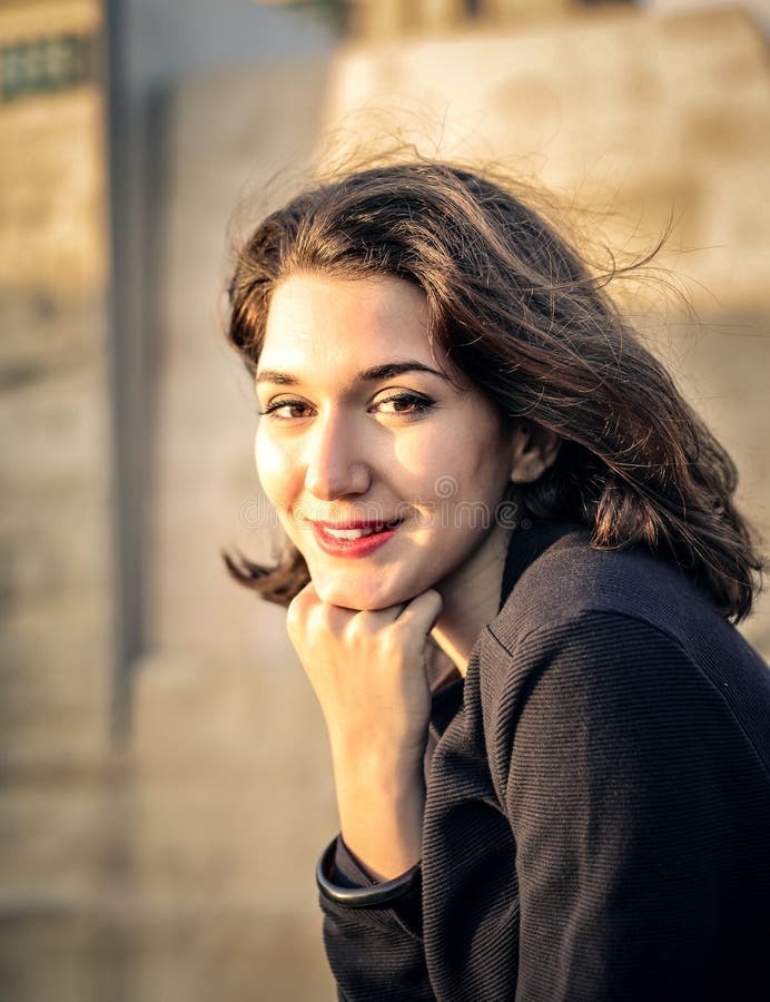 Simple girl stock image. Image of happiness, city, girl - 63576229