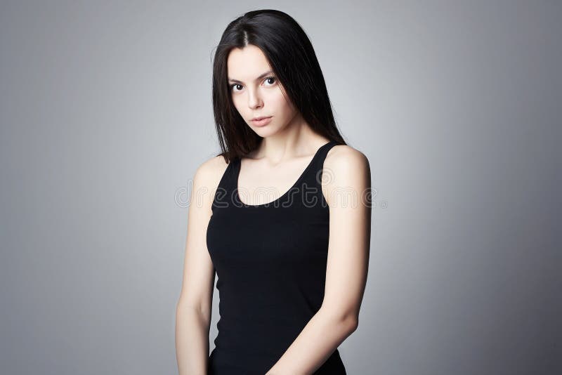 Simple girl stock image. Image of color, eyes, head, female - 64709967