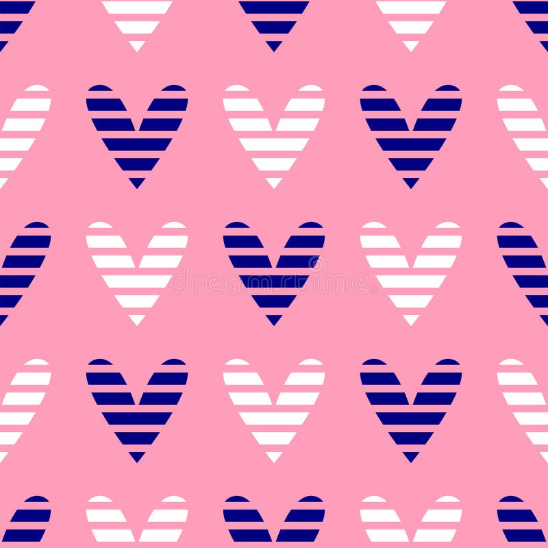 Simple Girly Seamless Pattern with Cut Hearts. Stock Vector ...