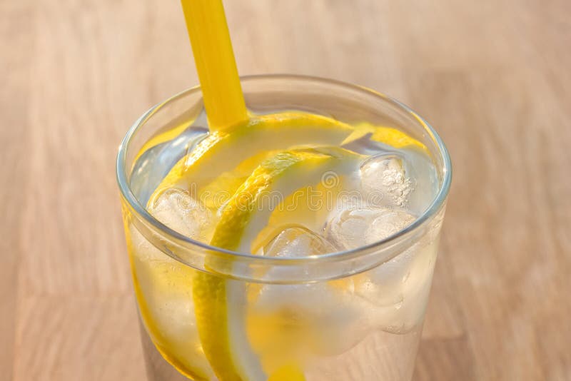 Simple Glass of Ice Water with Lemon Slices Stock Image - Image of ...