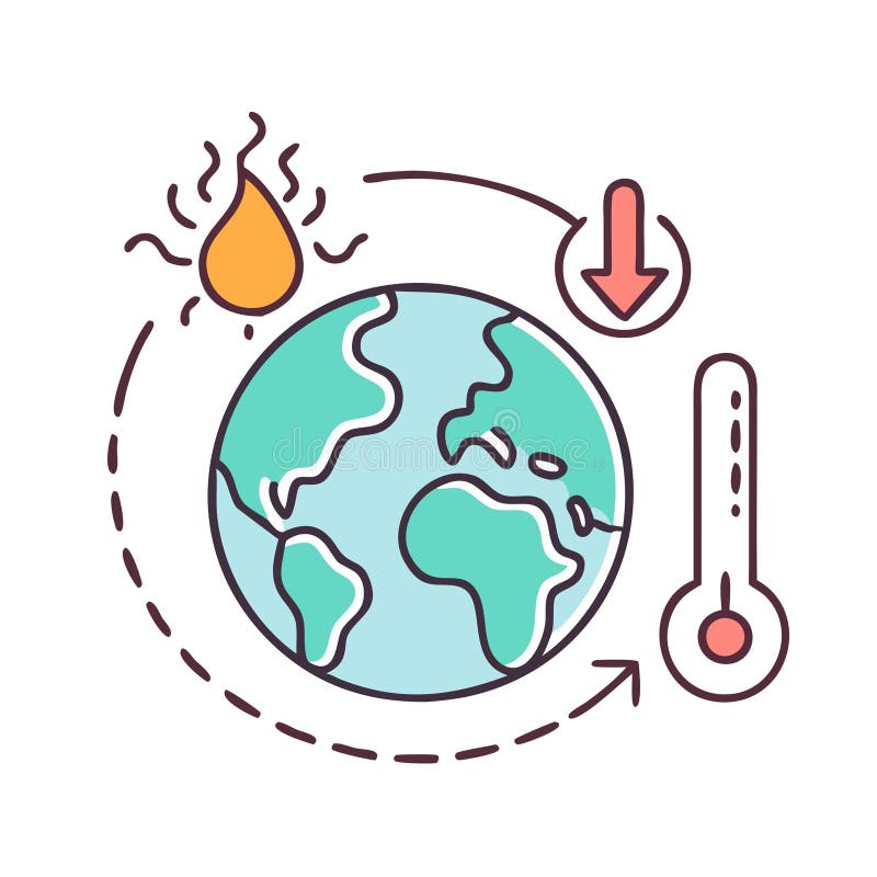 Simple Global Warming Icon for Climate Change Awareness, Environmental ...