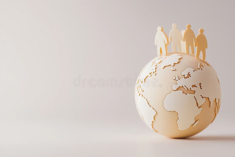 Simple Globe Features Human Silhouettes Illustrating the Theme of ...