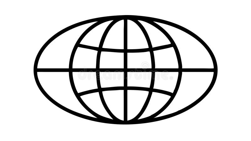Simple Globe Icon or Logo, Round Earth Design, Editable and Scalable ...