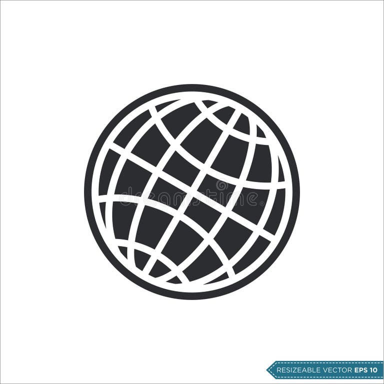 Simple Globe Icon Vector Template Stock Vector - Illustration of round ...