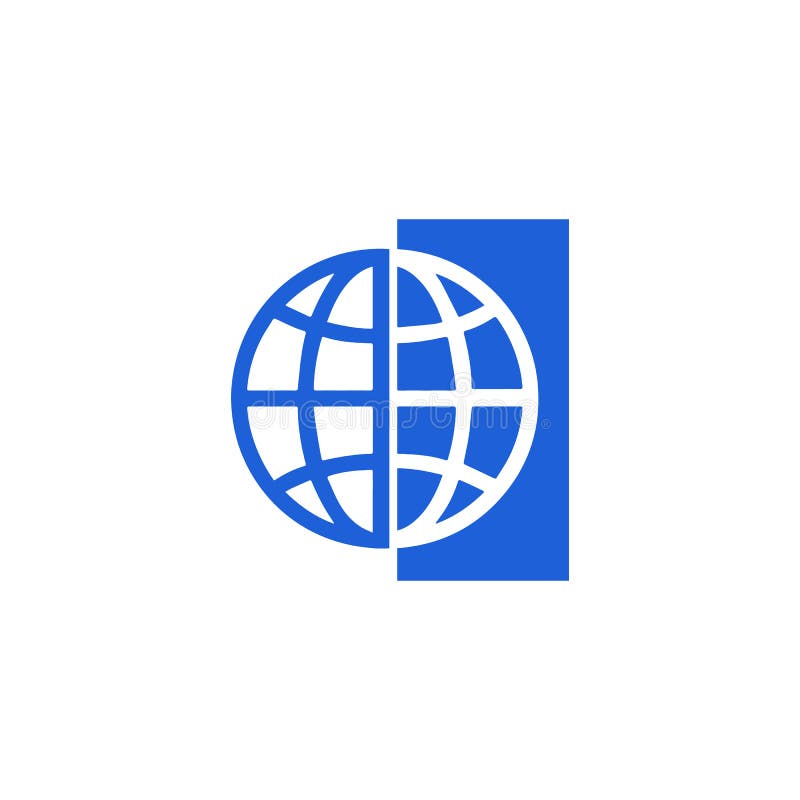 Simple Globe Logo and Element Sign in Modern Design Style for Website ...
