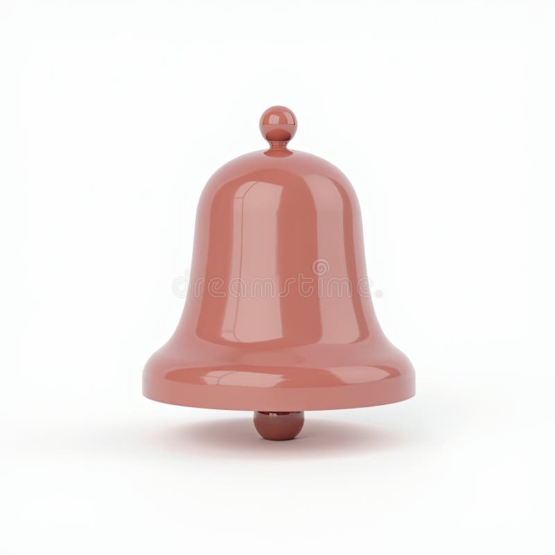 A Simple, Glossy Brown Bell with a Rounded Top and Clapper, Isolated on ...