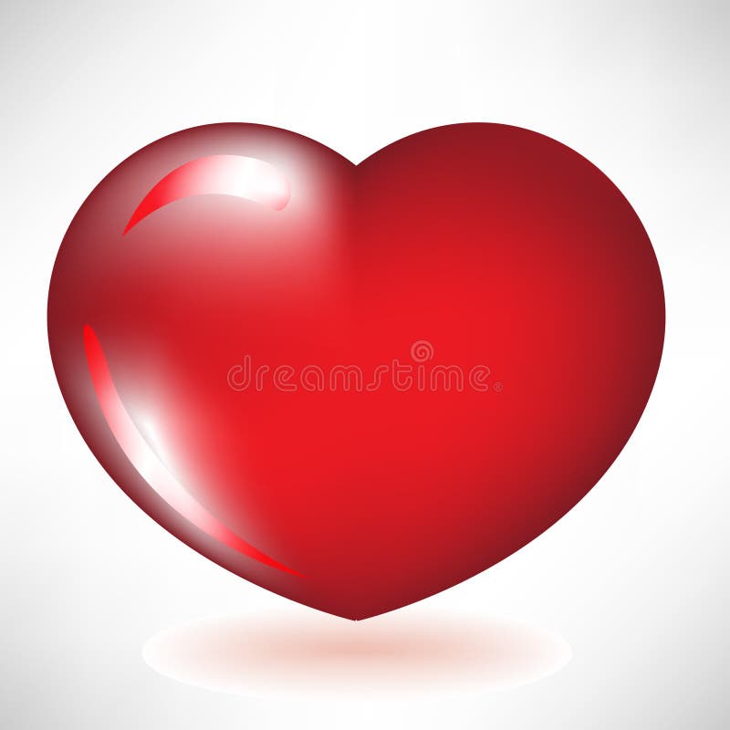 Simple glossy red heart stock vector. Illustration of invite - 21542556