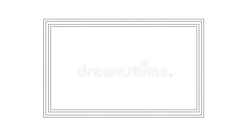 Rectangle Frame Outline, Three Layers, Simple Border Design, Geometric ...