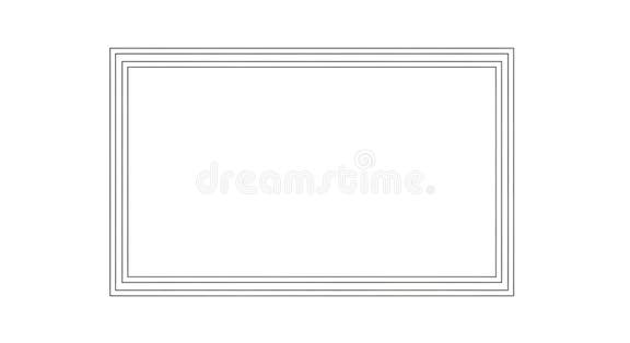 Rectangle Frame Outline, Three Layers, Simple Border Design, Geometric ...
