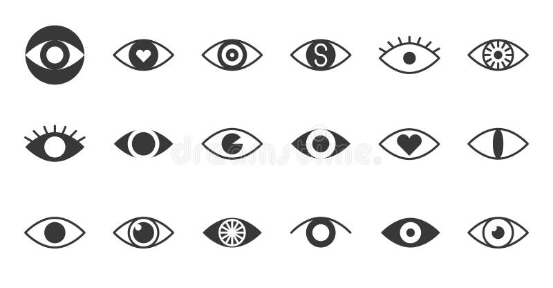 Simple Glyph Eye Vector Icon, Pixel Perfect Stock Vector - Illustration ...