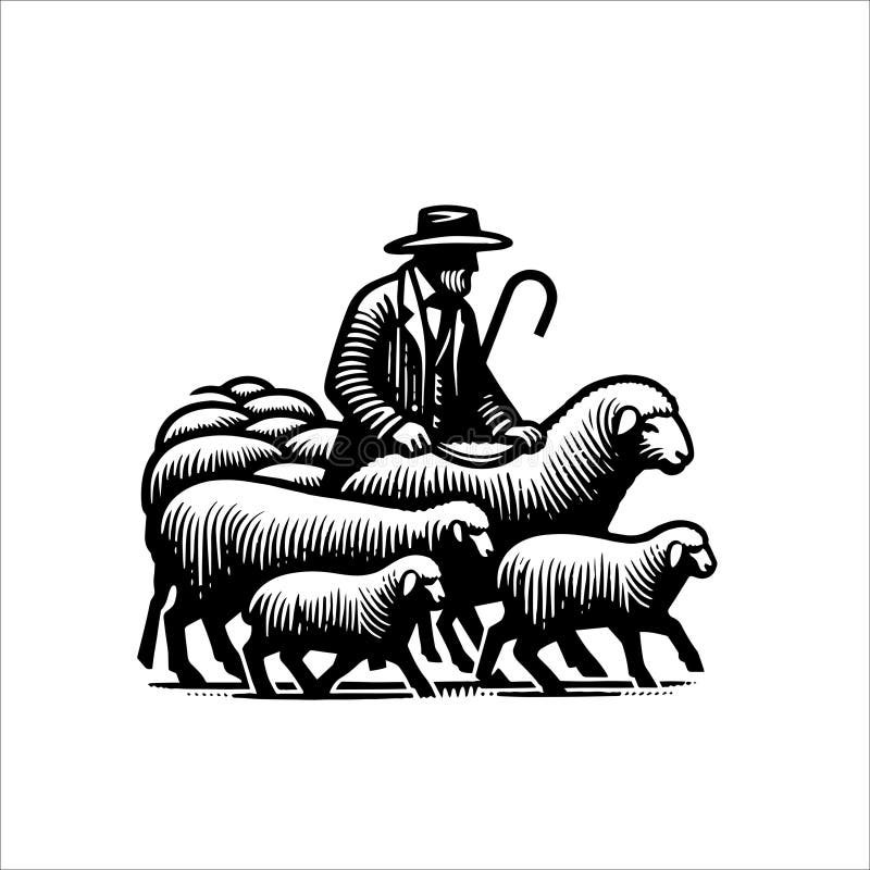 Goat Herder Vintage Retro Logo Vector Icon Design Stock Illustrations ...