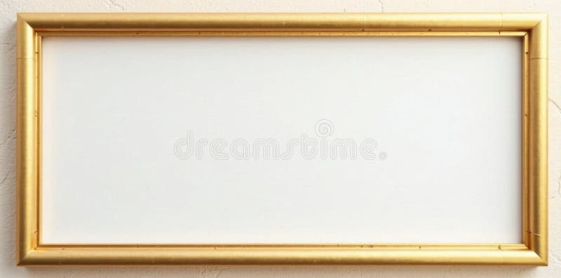 Simple Gold Border Frame Against White Backdrop , Graphic Element ...