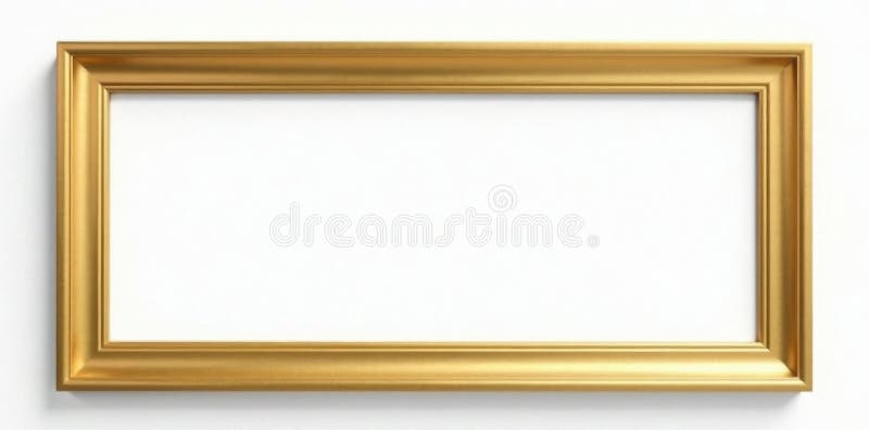 Simple Gold Border Frame Against White Backdrop , Square, Isolated ...