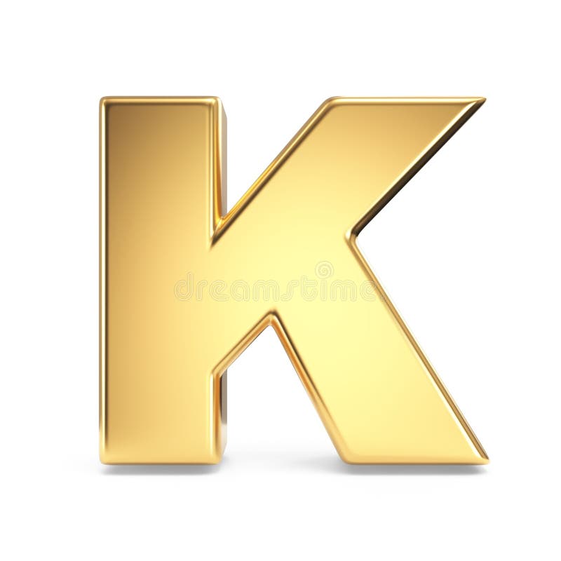 Simple Gold Font Letter K 3D Stock Illustration - Illustration of fine ...