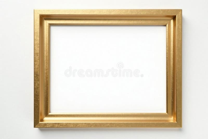 Simple Gold Frame Against Pure White Backdrop , White, Isolated Stock ...