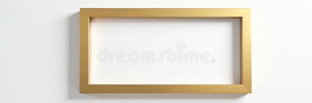 Simple Gold Frame Mockup, White Wall Background, Display, Wall ...
