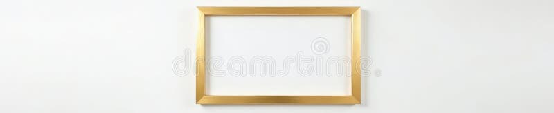 Simple Gold Frame on White Wall, Showcasing Empty Space for Art ...