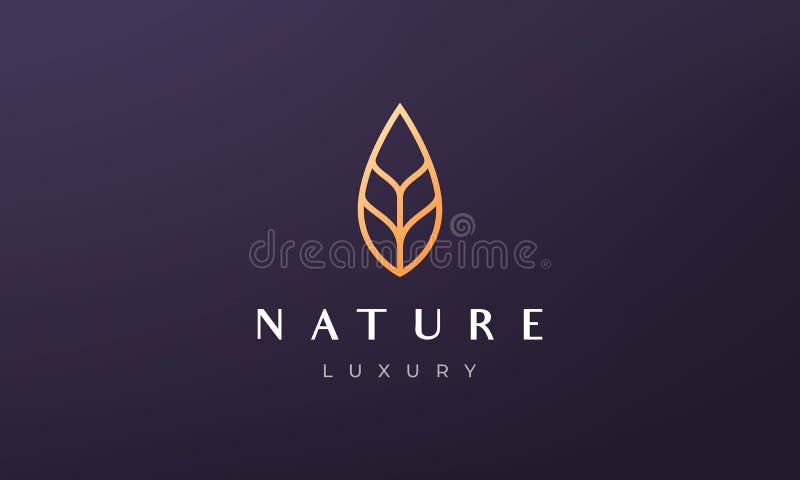 Simple Gold Leaf Logo in Luxurious and Modern Style Stock Vector ...