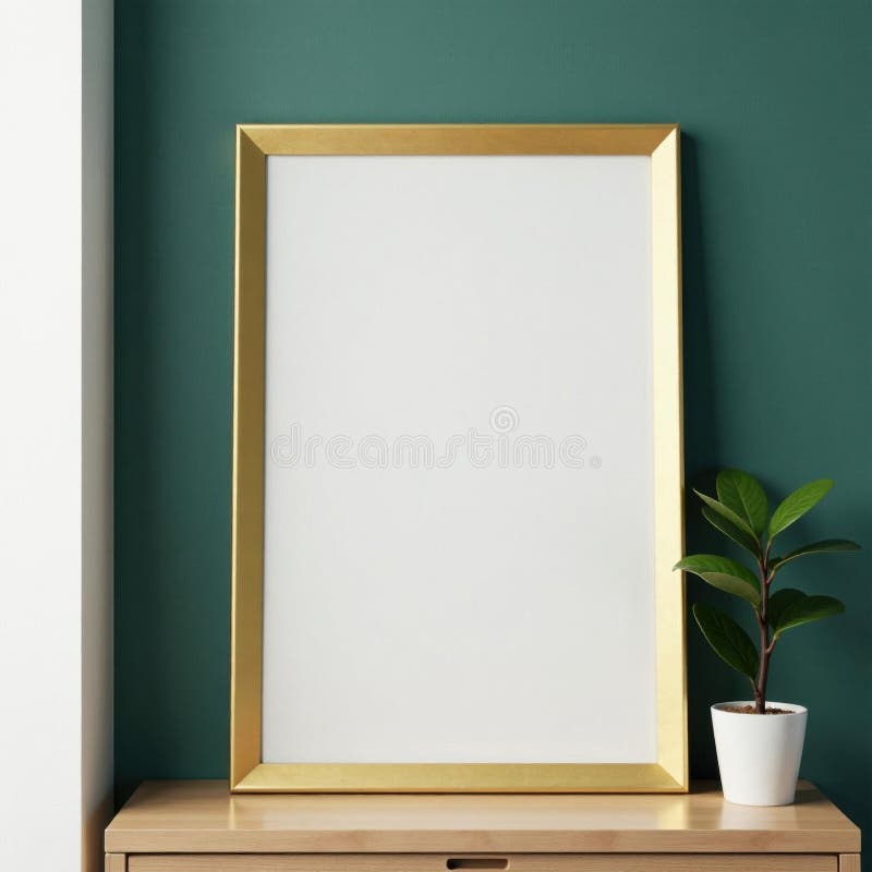Simple Gold Leaf Mirror Frame, Minimalist Aesthetic, Clean, Simple ...