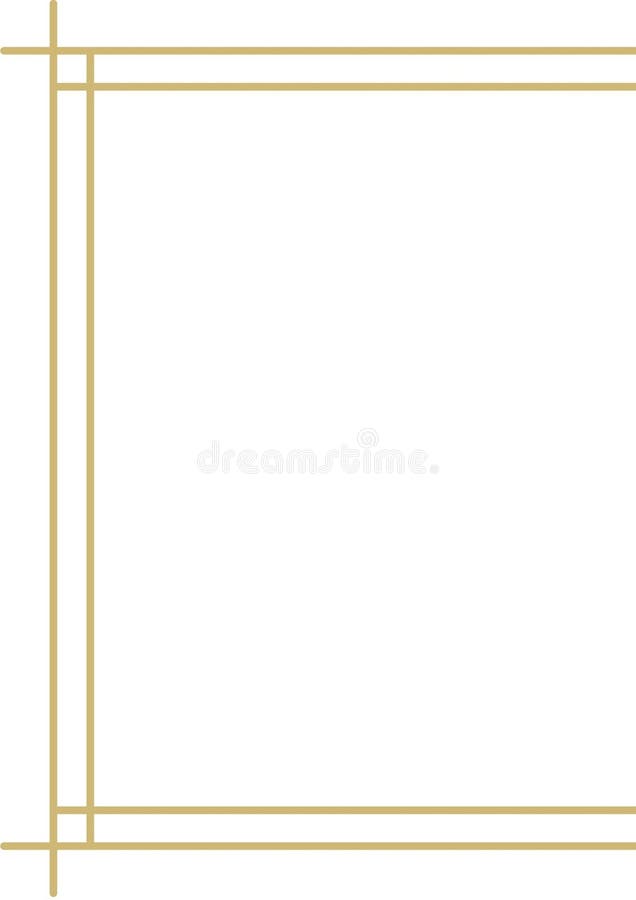 Simple Gold Line Corner Border - Minimalist Frame Design Stock ...