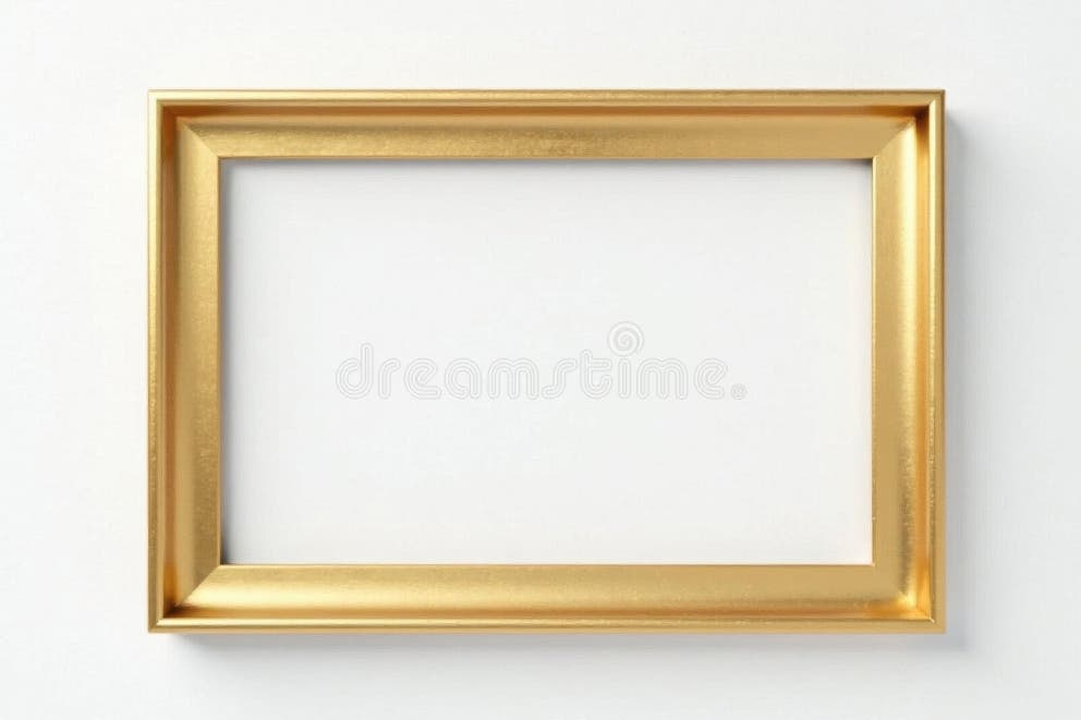 Simple Gold Rectangular Frame Against White Backdrop , Clean Frame ...
