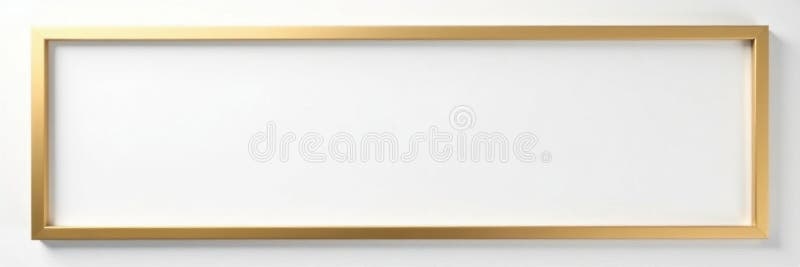 Simple Gold Rectangular Frame on Pure White Backdrop , Golden Frame ...