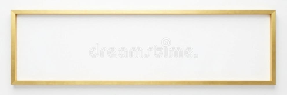 Simple Gold Rectangular Frame on Pure White Backdrop , Picture, Simple ...
