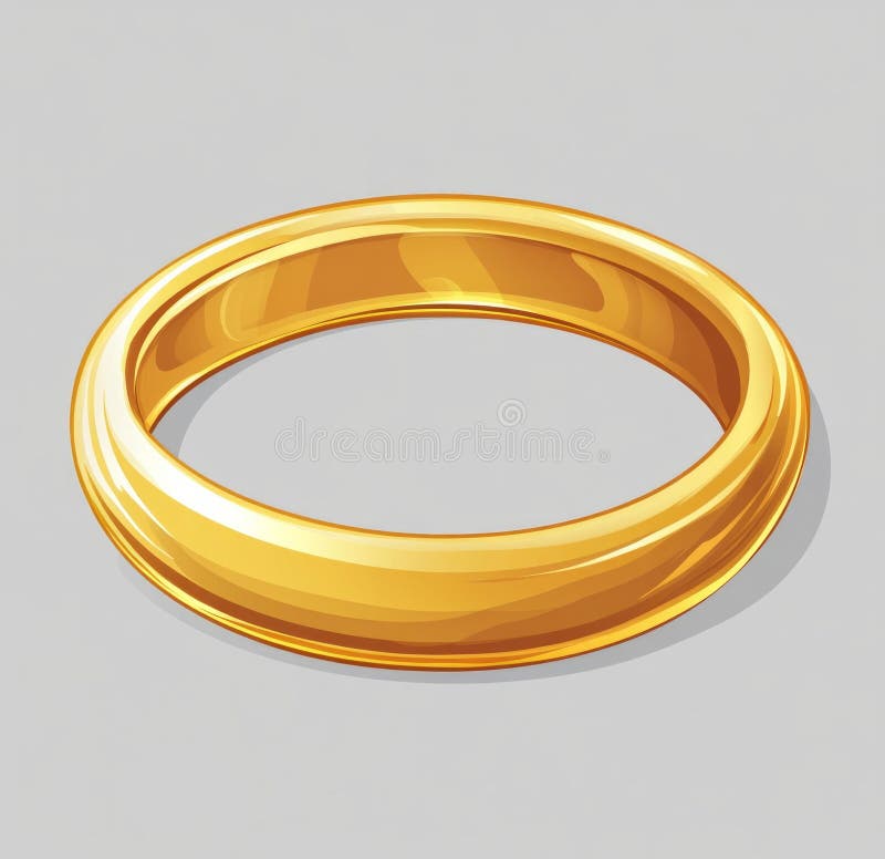 Simple Gold Ring on Light Background with Soft Shadows and Reflection ...