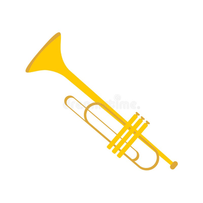Simple Gold Trumpet Instrument Vector Illustration Graphic Stock Vector ...