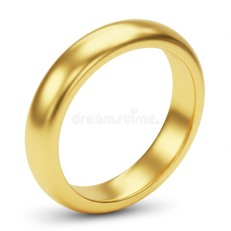 Simple Gold Wedding Ring on White Background Stock Illustration ...