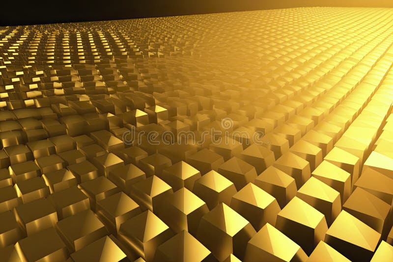 Simple Golden Background with Perspective Effect - Abstract 3d ...