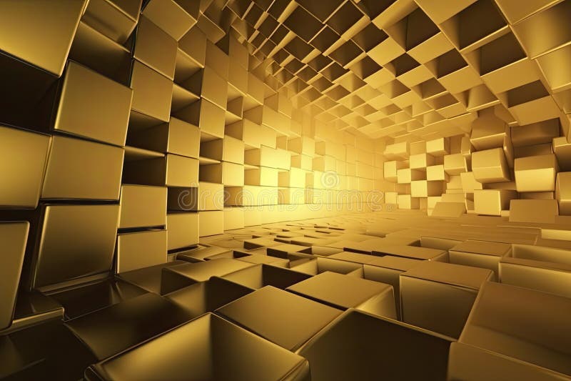 Simple Golden Background with Perspective Effect - Abstract 3d ...