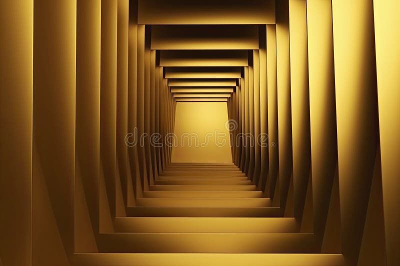 Simple Golden Background with Perspective Effect - Abstract 3d ...
