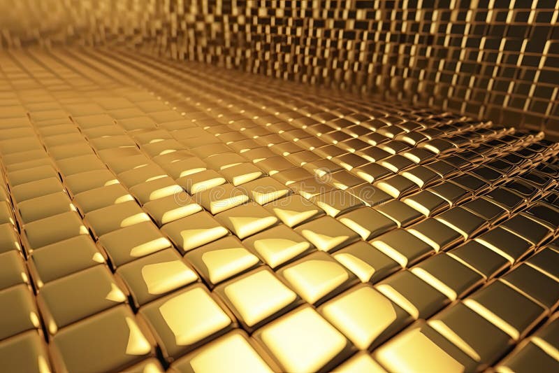 Simple Golden Background with Perspective Effect - Abstract 3d ...