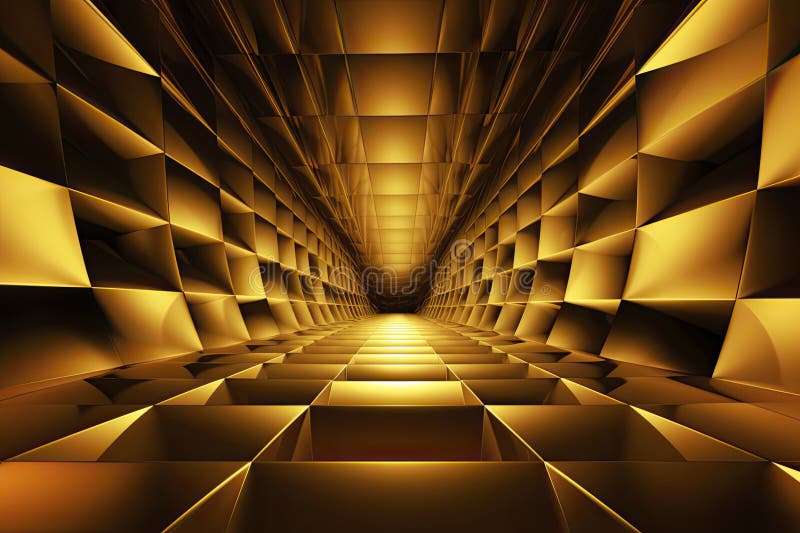 Simple Golden Background with Perspective Effect - Abstract 3d ...