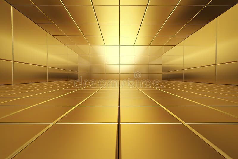 Simple Golden Background with Perspective Effect - Abstract 3d ...