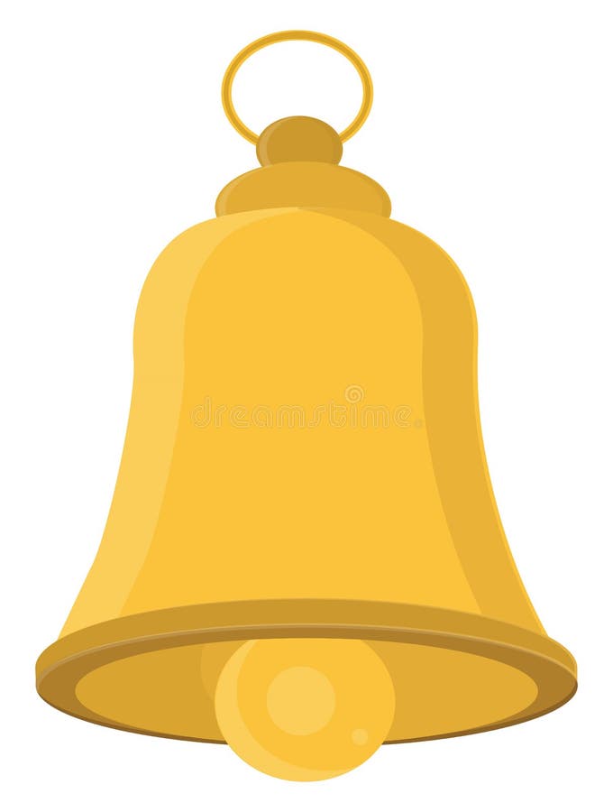 Simple golden bell, icon stock vector. Illustration of bell - 261382001