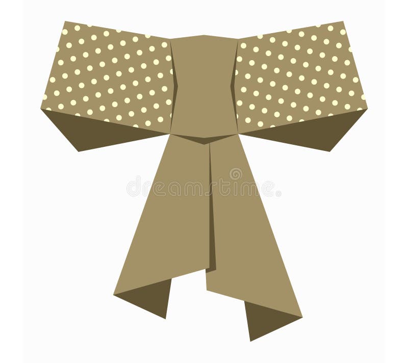 Simple Golden Bow with Dot Pattern Stock Vector - Illustration of party ...