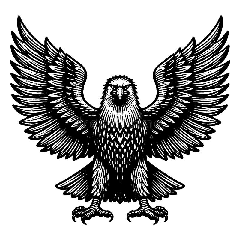 Simple Golden Eagle Flapping Wings Vintage Retro Logo Design. Stock ...