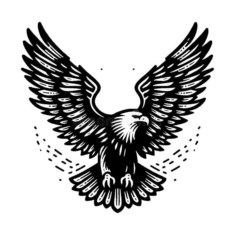 Simple Golden Eagle Flapping Wings Vintage Retro Logo Design. Stock ...