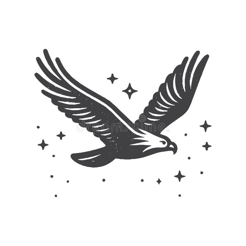 Golden Eagle Flying Simple Vintage Logo Vector Illustration. Stock ...