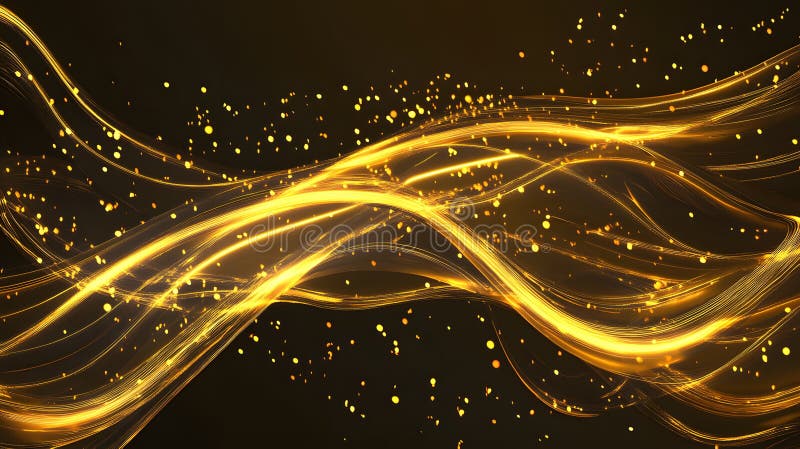 Simple Golden Glowing Waves with Lots of Negative Space Stock ...