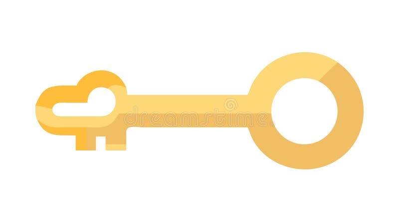 Simple Golden Key Illustration, Vector Design Generative AI Stock ...