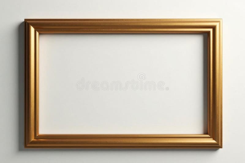 Simple Golden Rectangle Picture Frame, Clean Lines, Isolated, Art ...